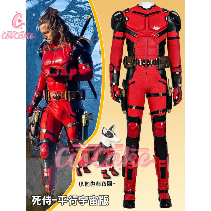 New Movie Deadpool Cosplay Costume Red Zentai Bodysuit Party
