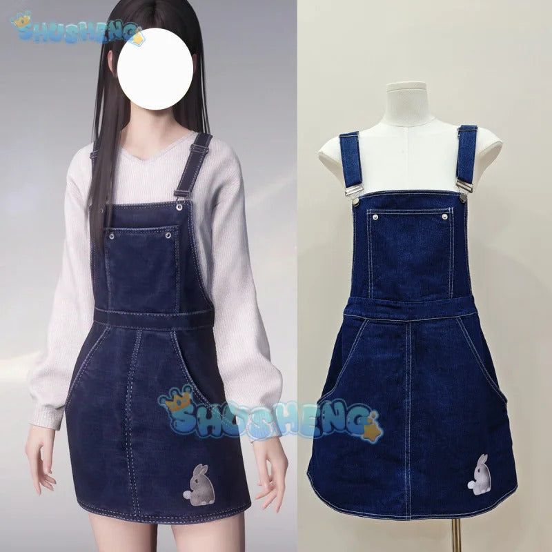 Love and Deepspace Heroines Cosplay Costume Cowboy Overalls Skirt