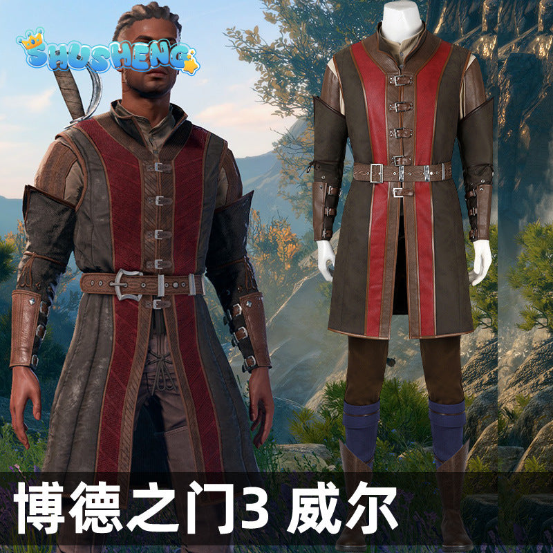 Baldur's Gate Gate Wyll Cosplay Costume Deluex Coat Shirt Pants Outfits ...
