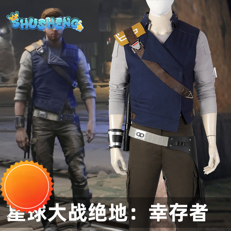 StarWars Jedi Fallen Order Cal Kestis Cosplay Costume Halloween Party ...