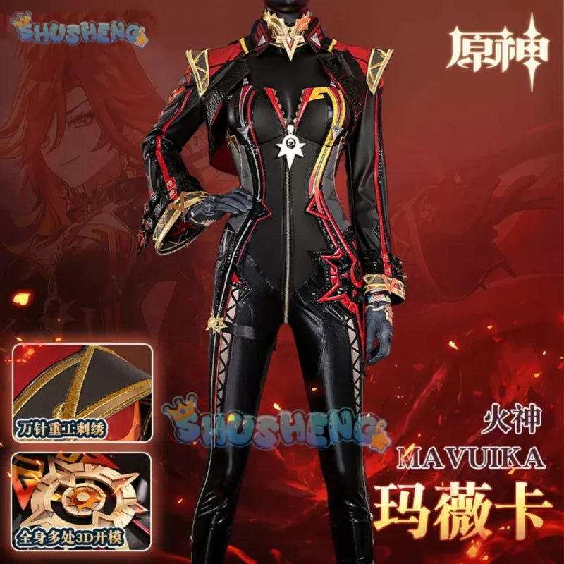 Genshin Impact Mavuika Cosplay Costume Uniform Pyro Archon Game Suit