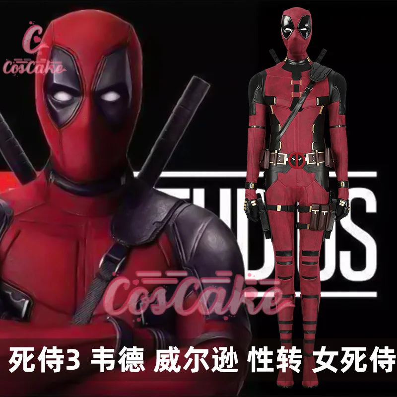 New Deadpool Cosplay Cosutme Wade Winston Wilson Jumpsuit Belt