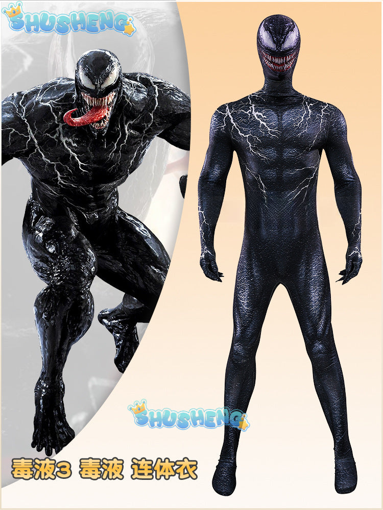 Black Venom Symbiote Spiderman Costume Cosplay 3D Printed Spandex