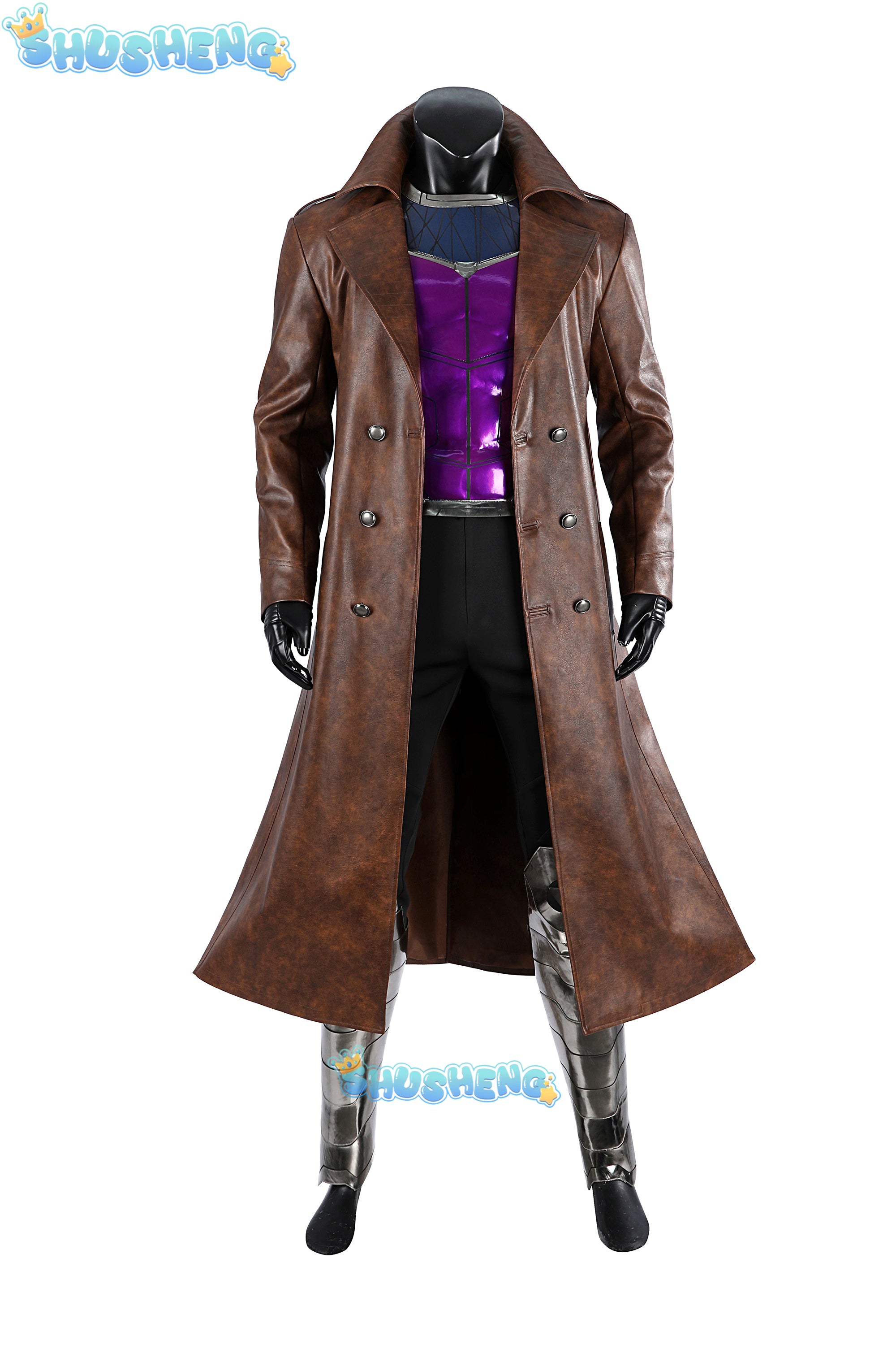 Gambit Cosplay Costume Man Leather Trench Coat Full Set and Individual